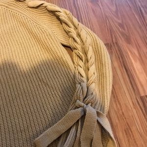 Sweaters | Knit Cream Cozy Fallwinter Lace Up Sweater Os | Poshmark